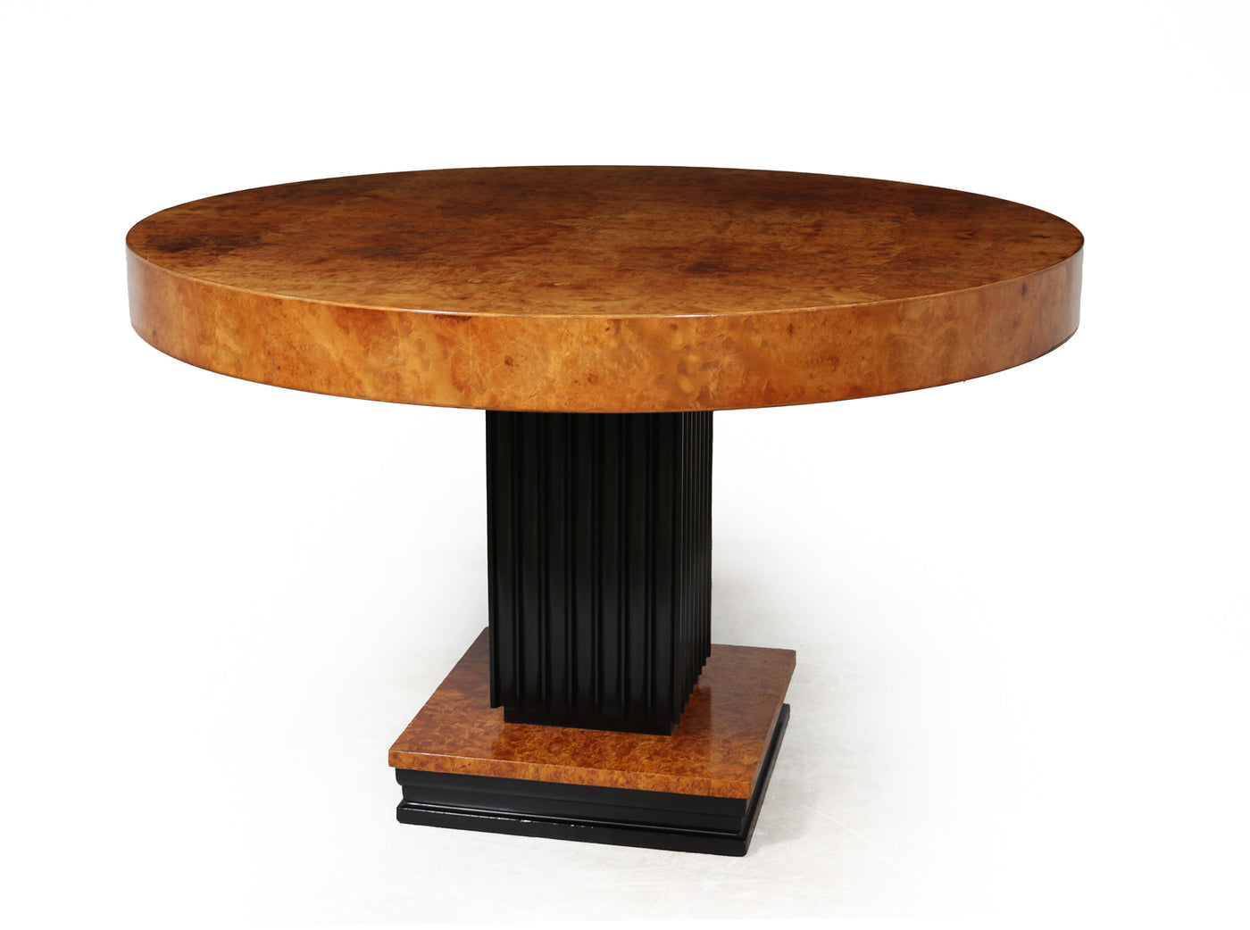 French Art Deco Round Dining Table in Burr Maple – TheFurnitureRooms