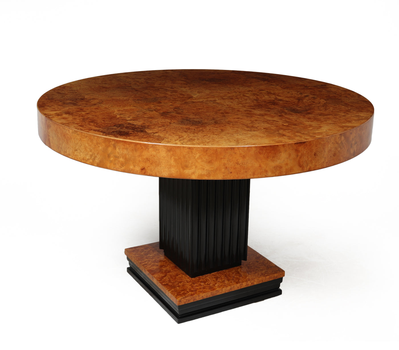 French Art Deco Round Dining Table in Burr Maple – TheFurnitureRooms