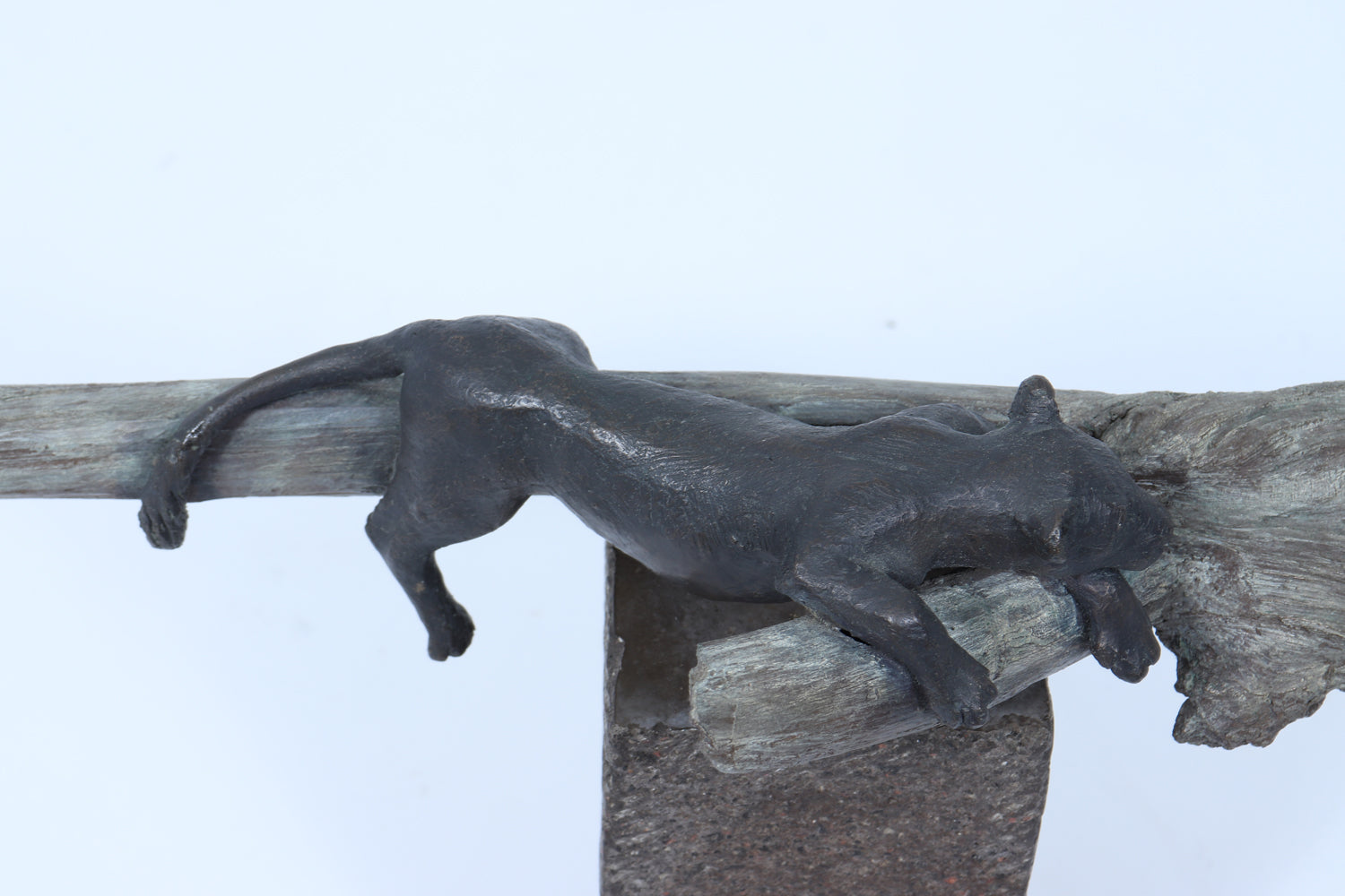 Bronze Sculpture of Lioness on Log – Cold-Painted Bronze, 1990s | The ...