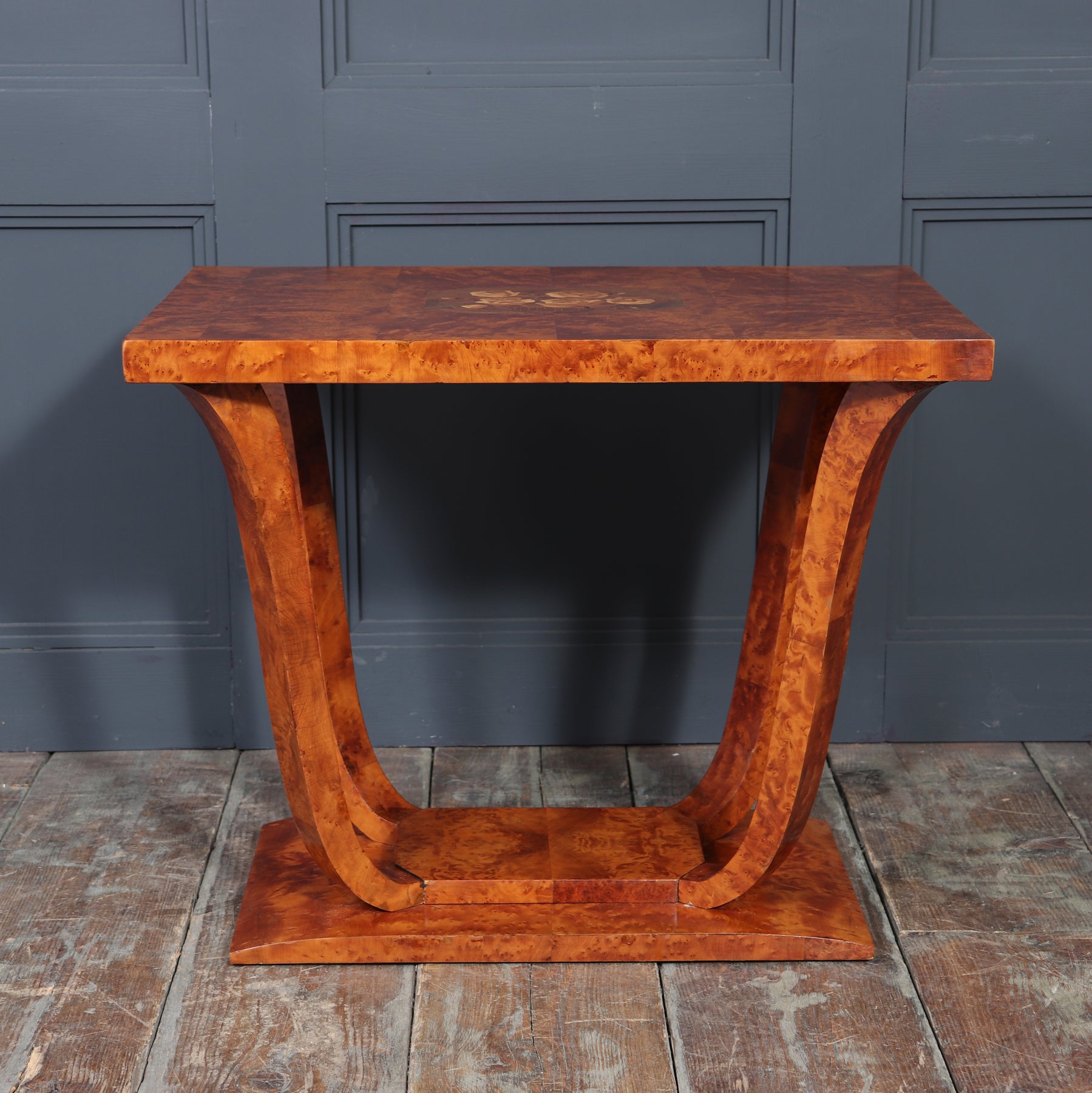 French Art Deco Burr Yew Cocktail Table with Floral Marquetry – The ...