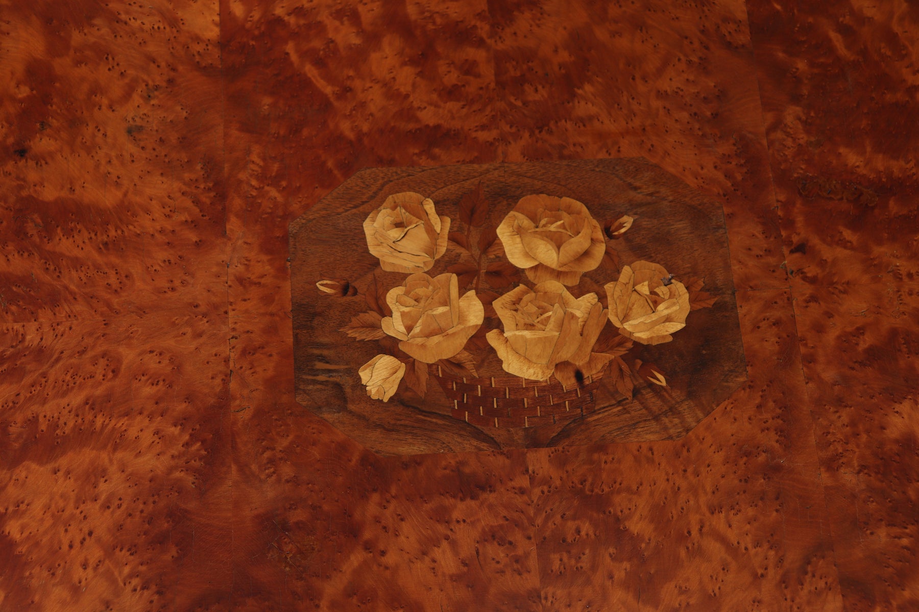 French Art Deco Burr Yew Cocktail Table with Floral Marquetry – The ...